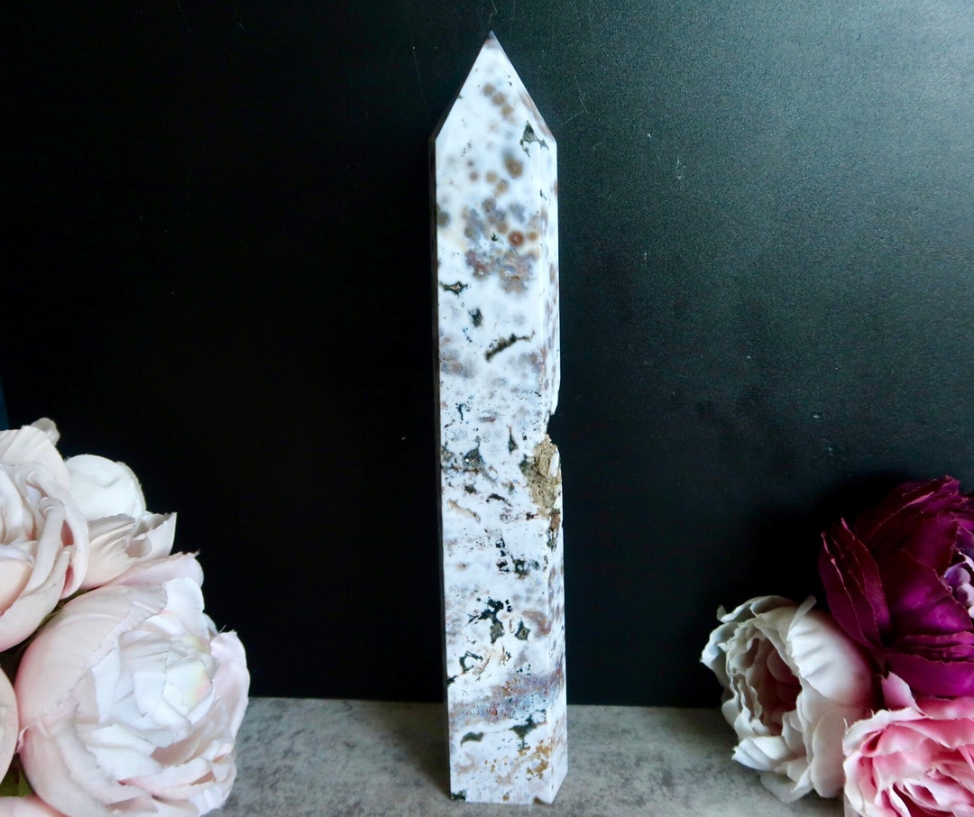 UNIQUE XL 1.7 Lb. 8th Vein Ocean Jasper Tower | Orbicular Botryoidal ...