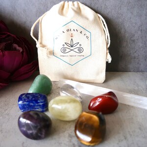 CHAKRA Crystal Balancing Kit | LARGE Tumbled Chakra Stones | Crystal ...