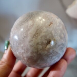 EXQUISITE 66mm Botryoidal Druzy Flower Agate Sphere | Black Flower ...