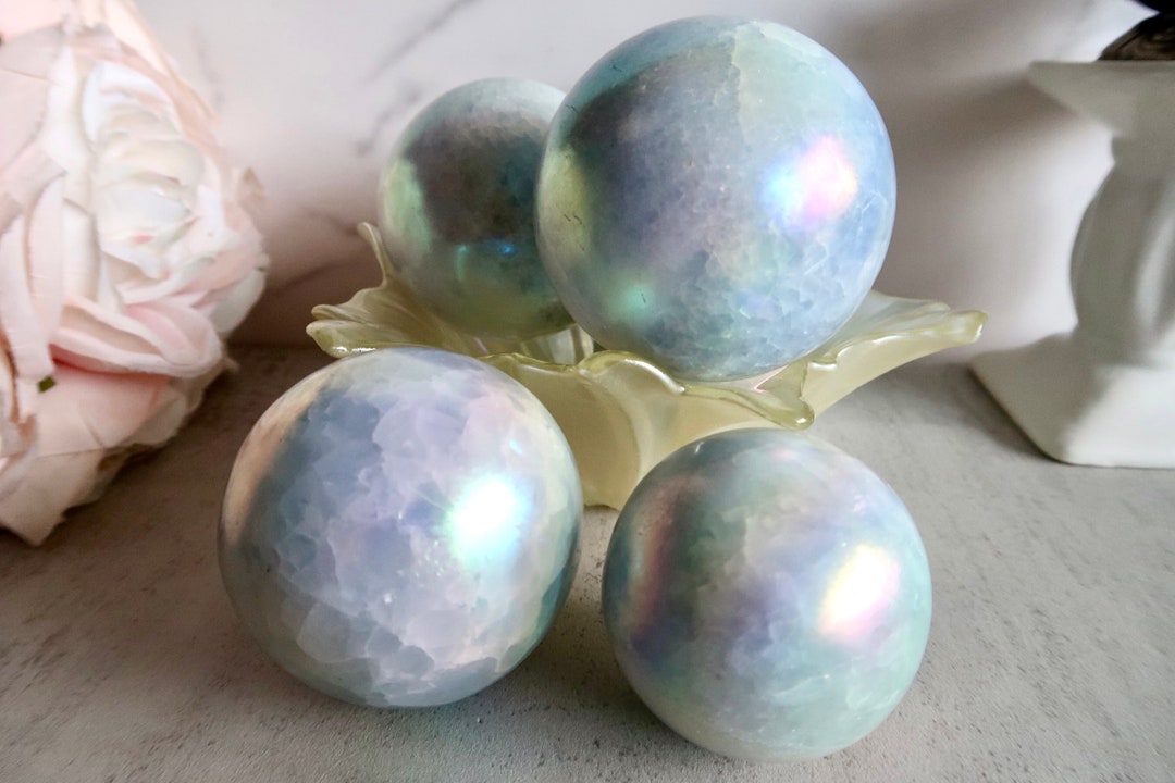CELESTIAL Angel Aura Celestite Sphere | Aura Celestite Crystal Ball ...
