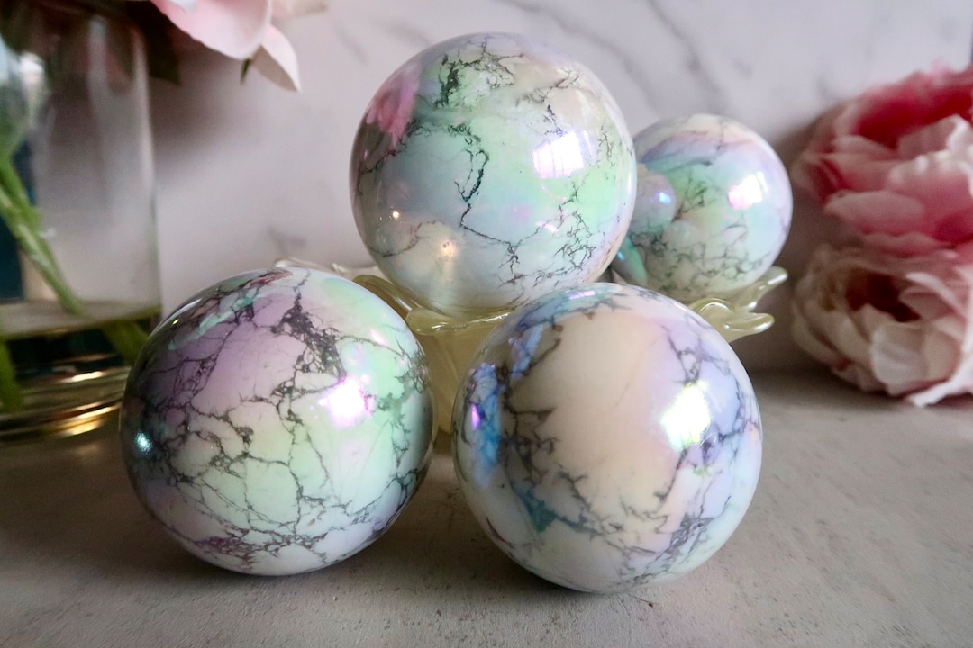 LARGE Aura Howlite Sphere Aura Howlite Crystal Ball High Quality Aura ...