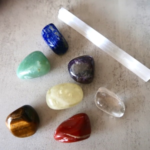 CHAKRA Crystal Balancing Kit | LARGE Tumbled Chakra Stones | Crystal ...