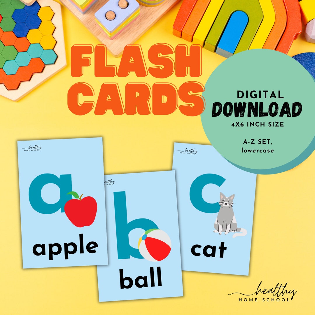 Lowercase Alphabet Flash Cards - Printable Learning Set, Great for Home ...