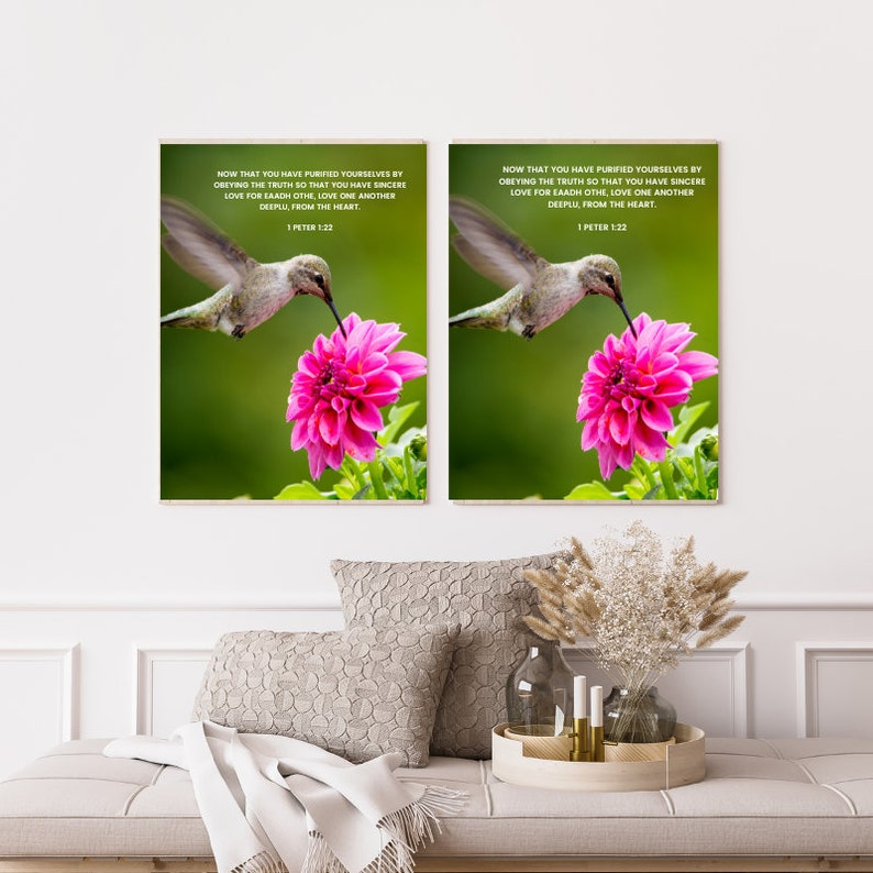 Flower With Bird Digital Wall Decor - Etsy
