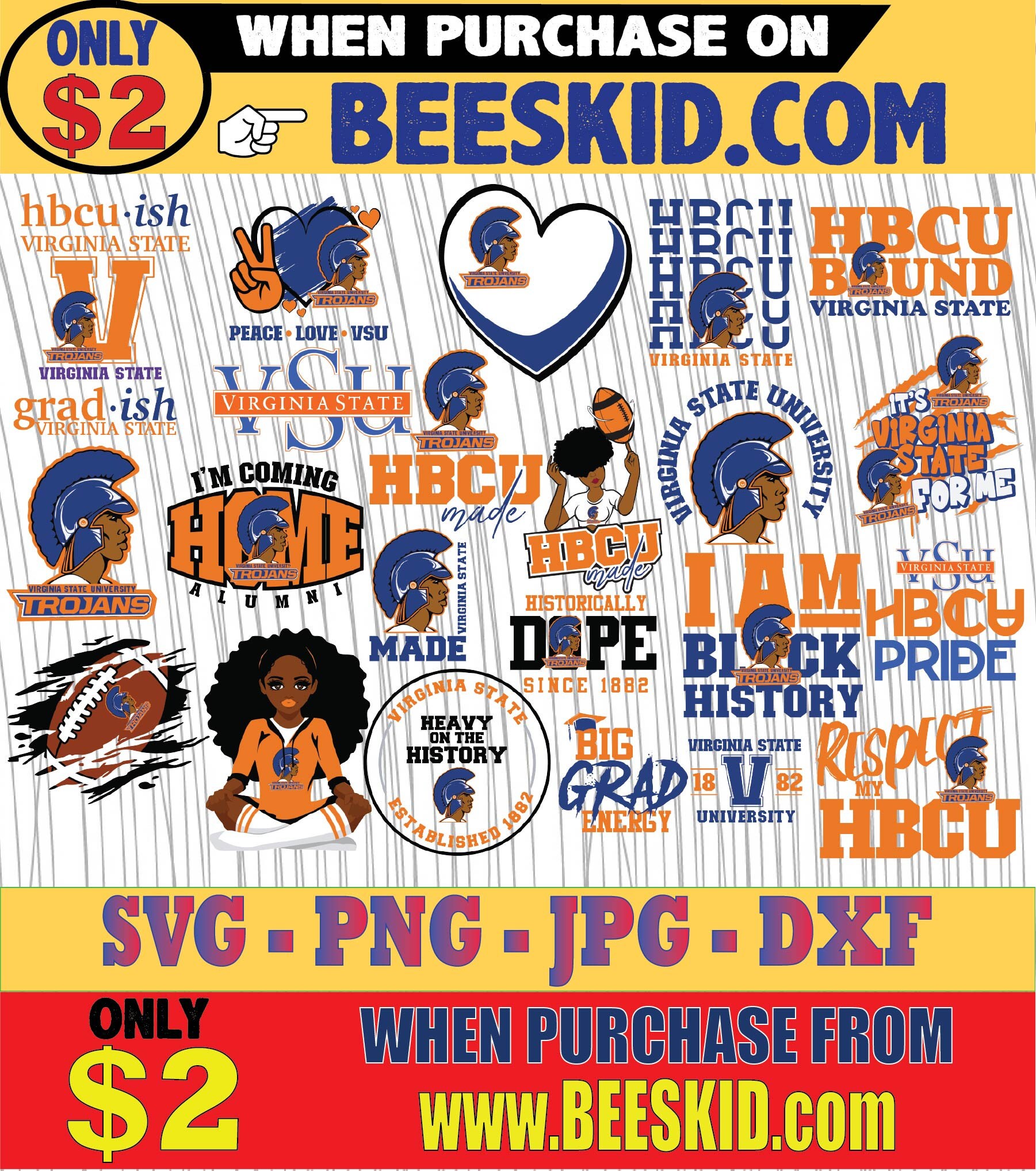 Virginia State University Svg HBCU Svg Collections HBCU Svg - Etsy