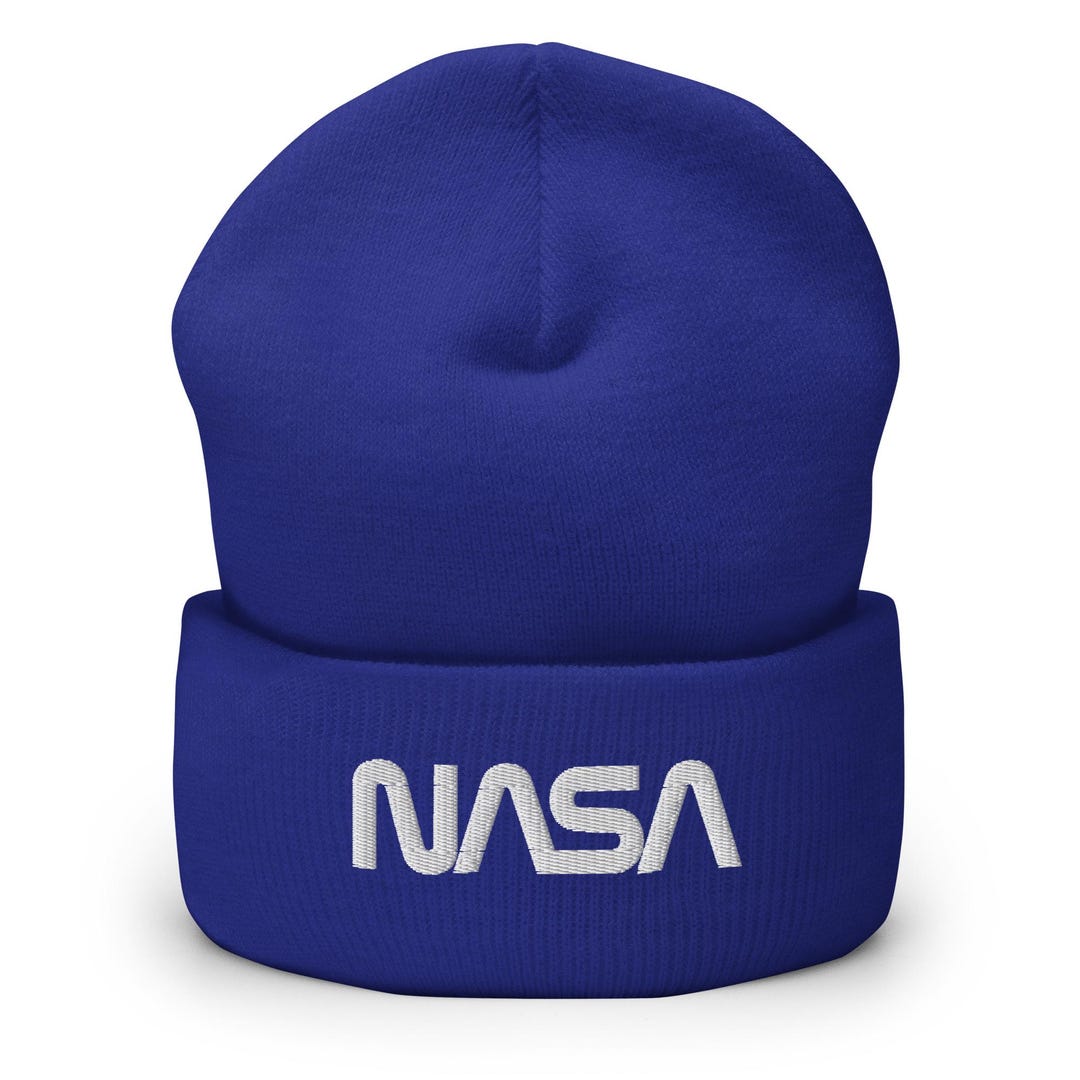 NASA Cuffed Beanie | NASA Worm Logo Space Beanie - Etsy