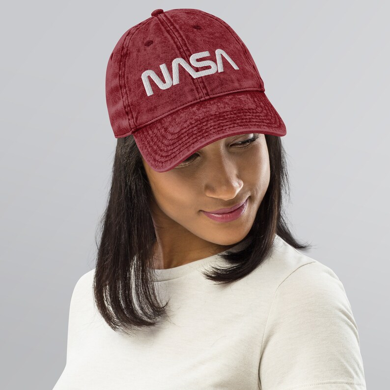 NASA Hat | NASA Vintage Cotton Twill Cap | NASA Worm Logo Embroidered ...