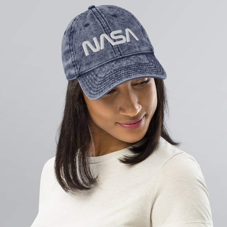 NASA Hat | NASA Vintage Cotton Twill Cap | NASA Worm Logo Embroidered ...