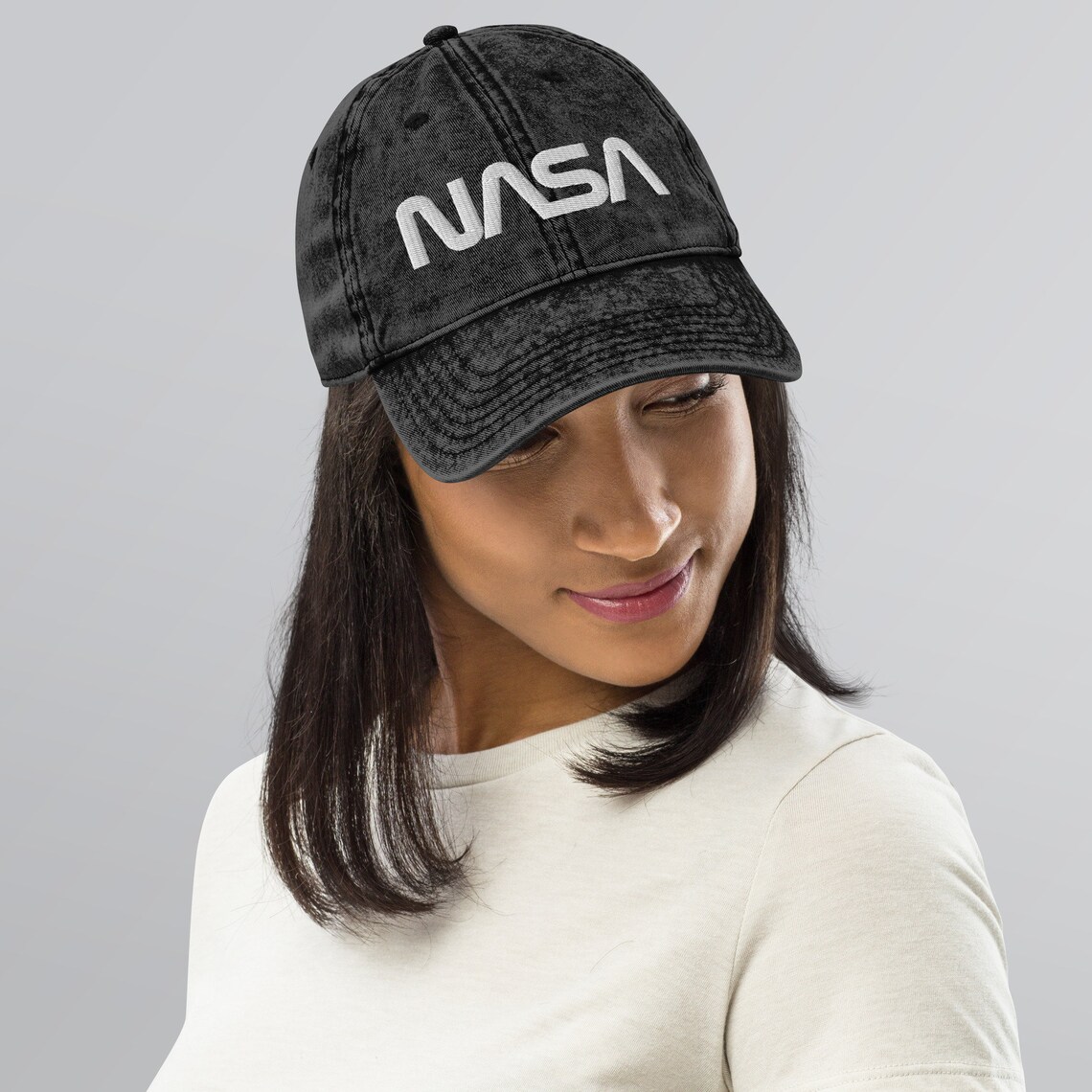 NASA Hat | NASA Vintage Cotton Twill Cap | NASA Worm Logo Embroidered ...