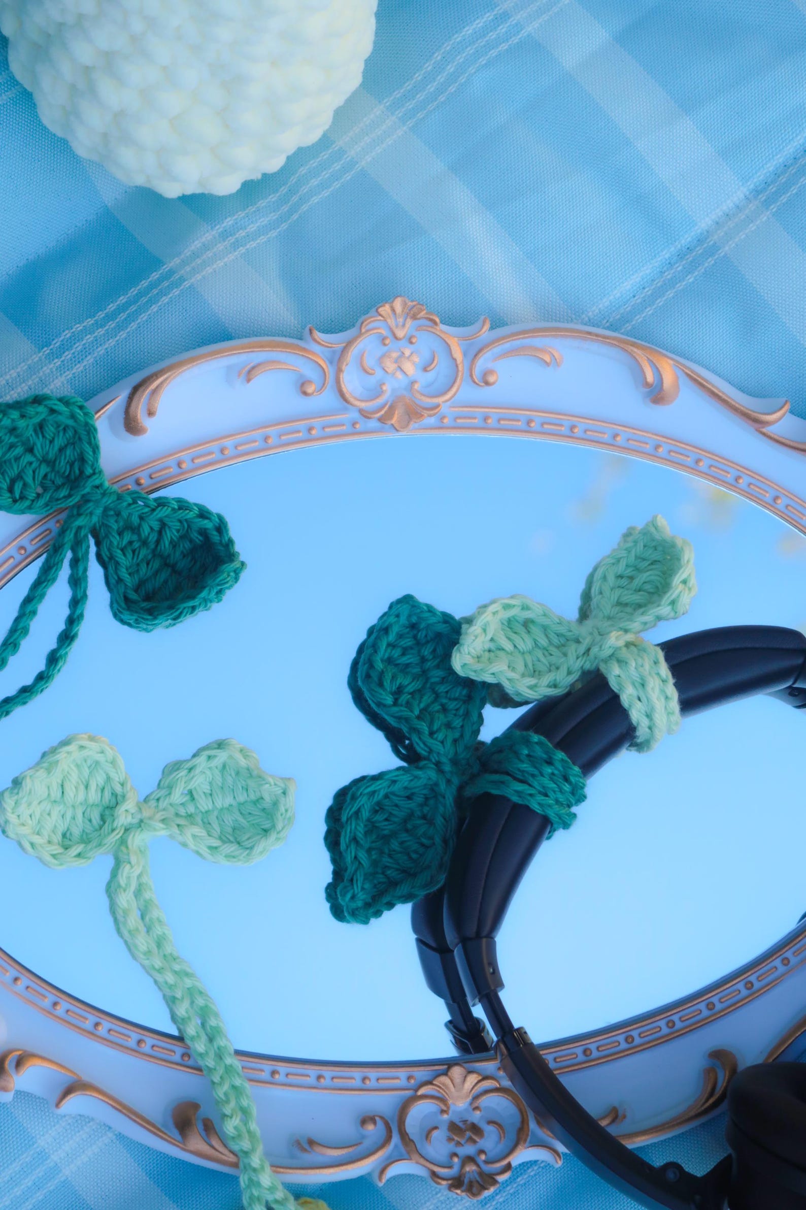 Crochet Leaf Sprout Headphone Accessory, Bookmark, Cable Organization ...