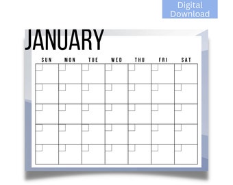 12 Month Blank Calendar - Etsy