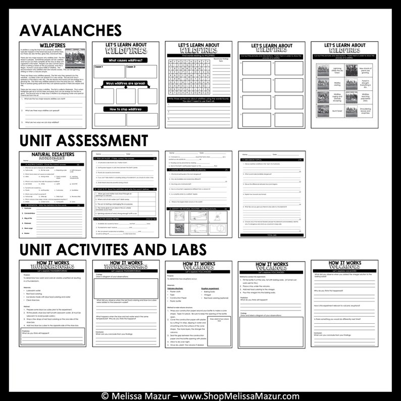 Natural Disasters Science Unit | Science Reading Passages, Task Cards ...