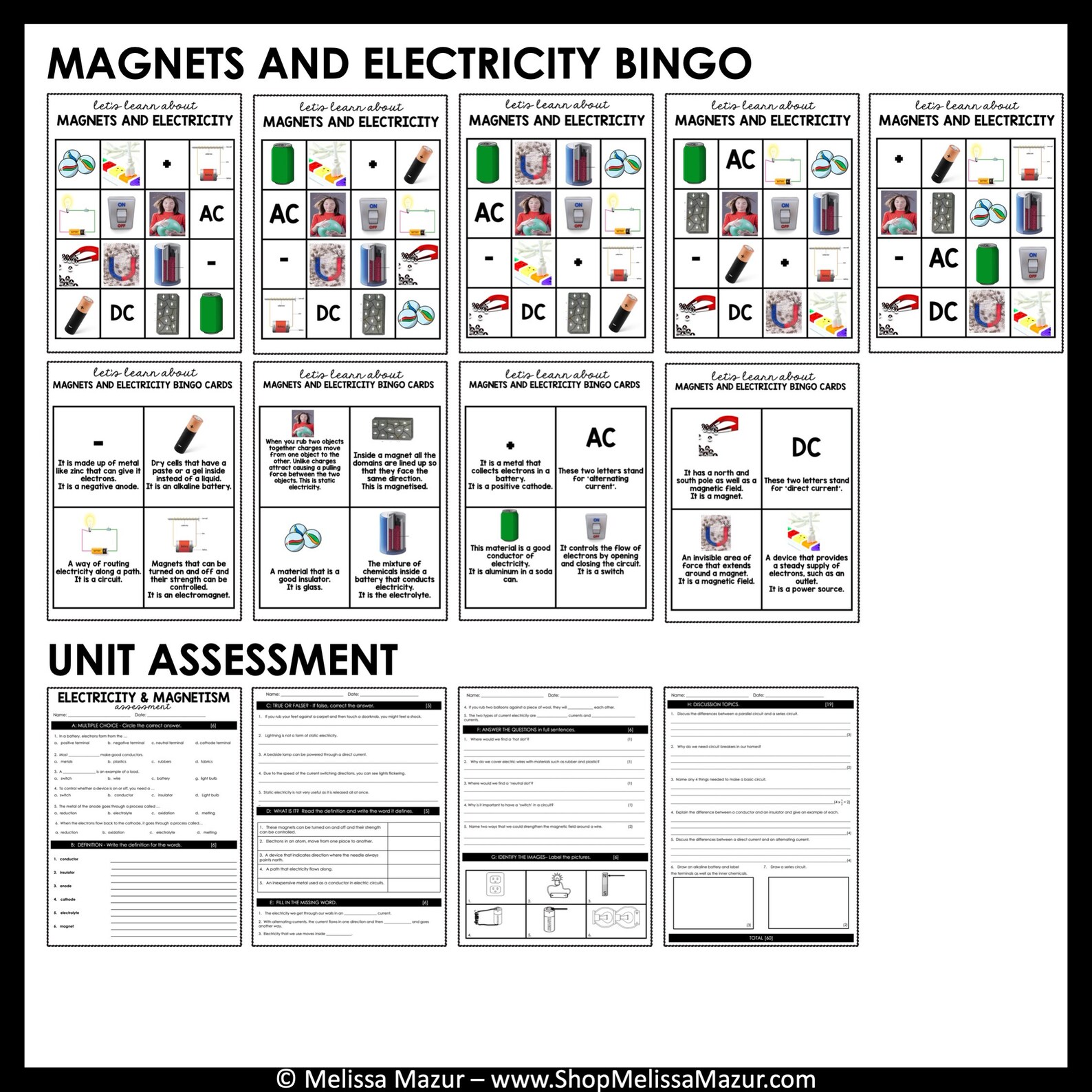 Electricity and Magnetism Science Unit: Reading, Labs, Posters ...