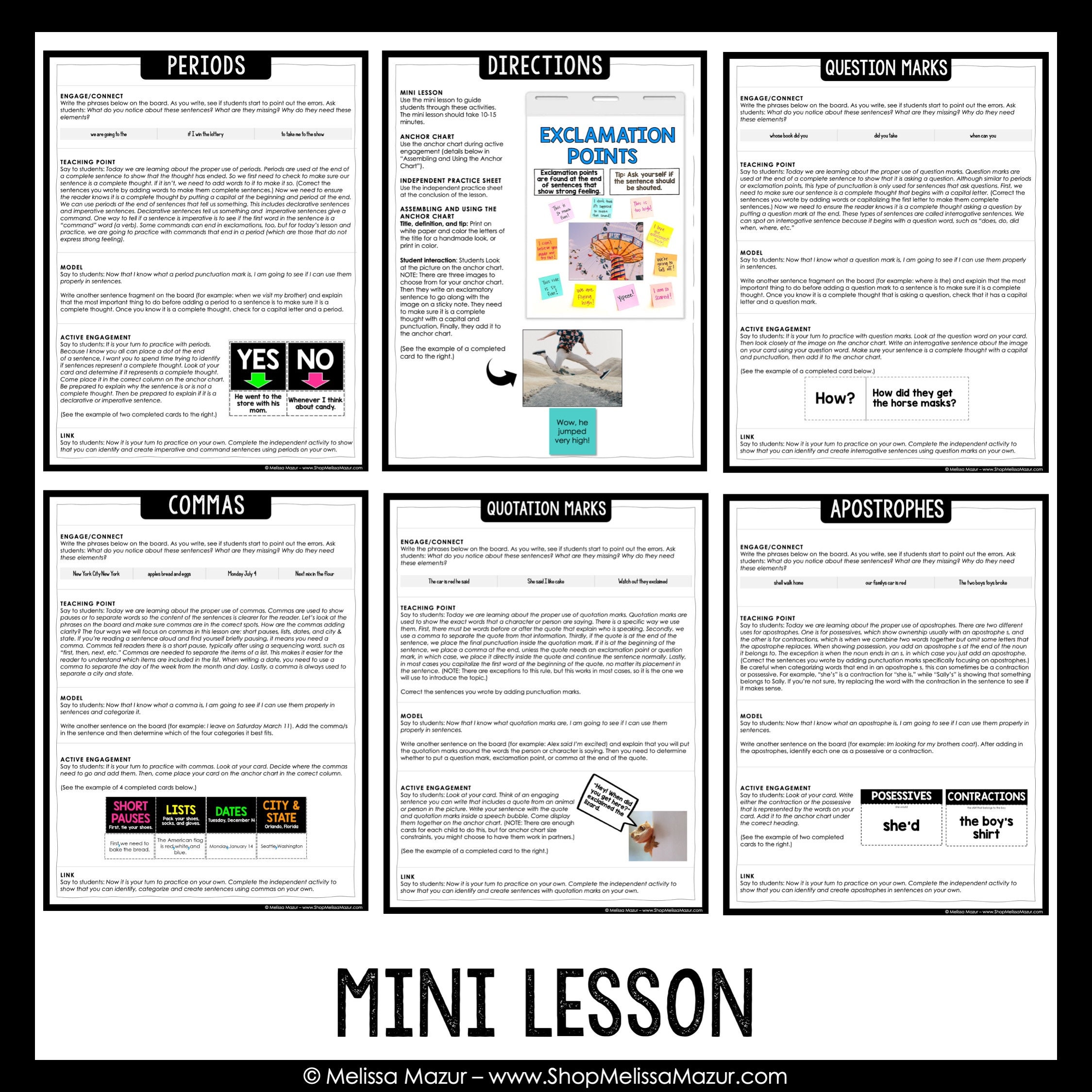 Punctuation Anchor Charts - Interactive Anchor Charts [DIGITAL DOWNLOAD ...