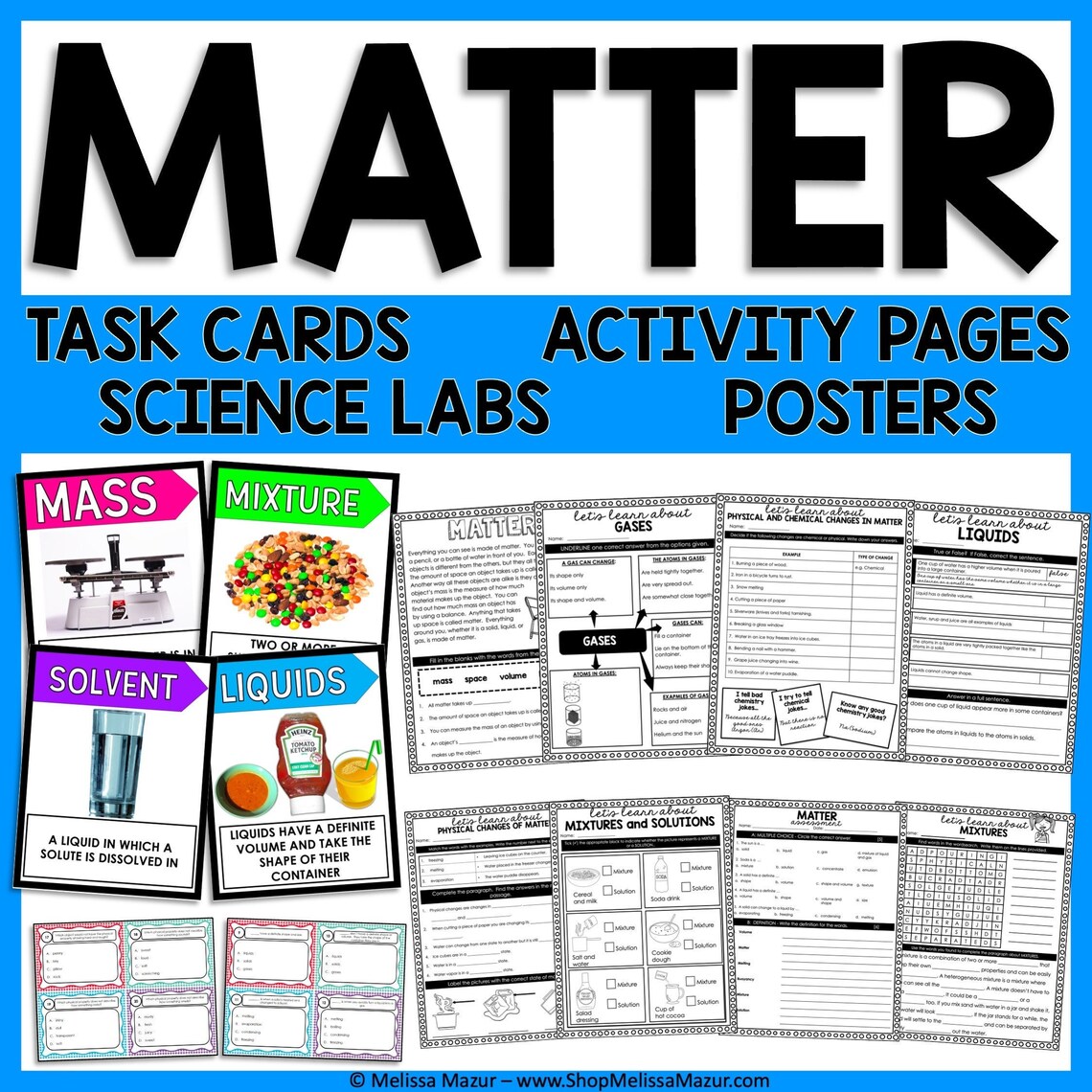 States of Matter Science Unit | Science Reading Passages, Task Cards ...