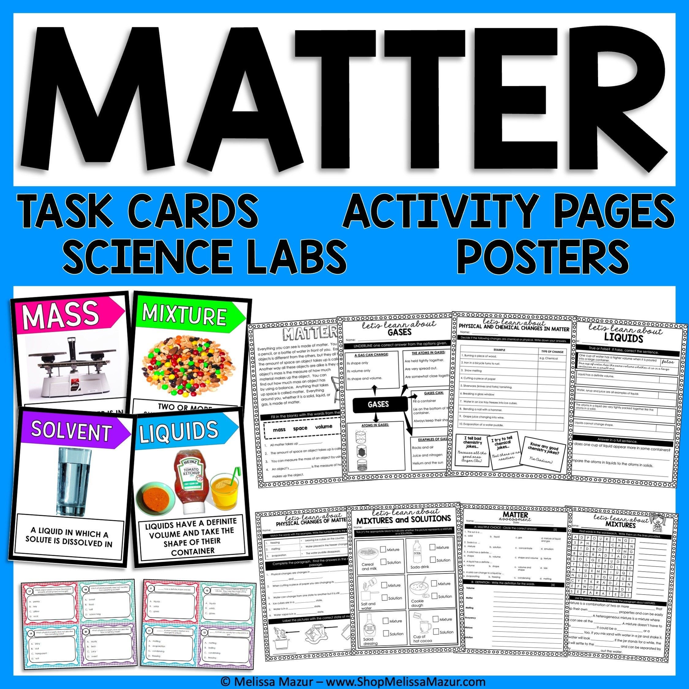States of Matter Science Unit | Science Reading Passages, Task Cards ...
