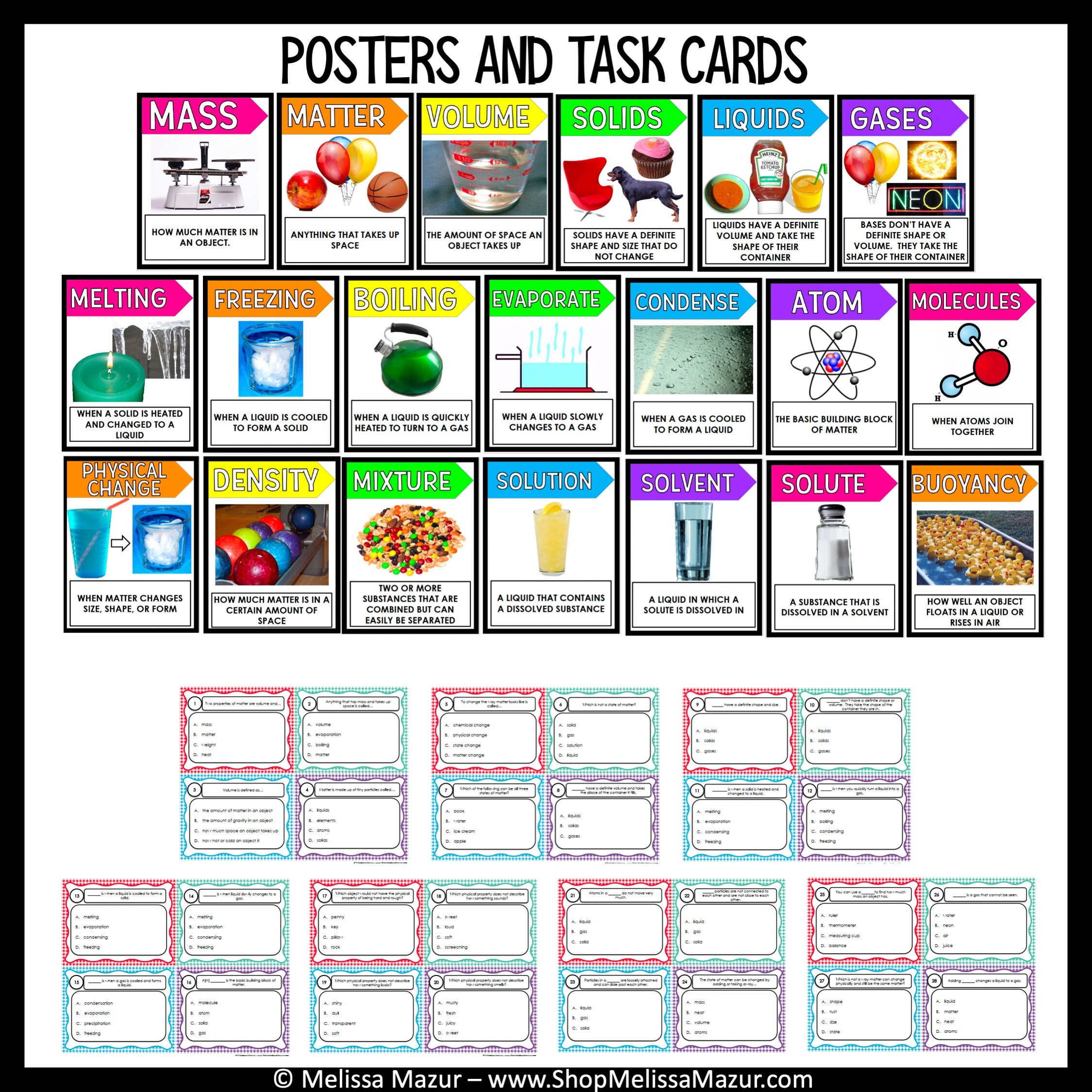 States of Matter Science Unit | Science Reading Passages, Task Cards ...