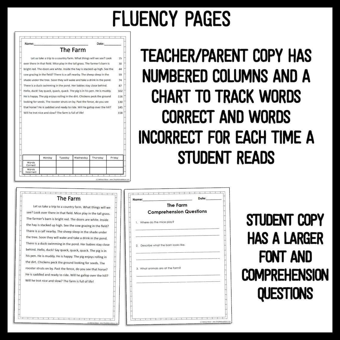 1st Grade Reading Fluency Passages Reading Comprehension Etsy 1st-grade-reading-fluency-passages-reading-comprehension-etsy