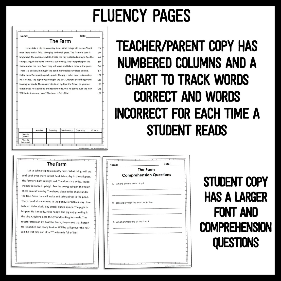 1st Grade Reading Fluency Passages Reading Comprehension Etsy 1st Grade Reading Fluency Passages Reading Comprehension Etsy
