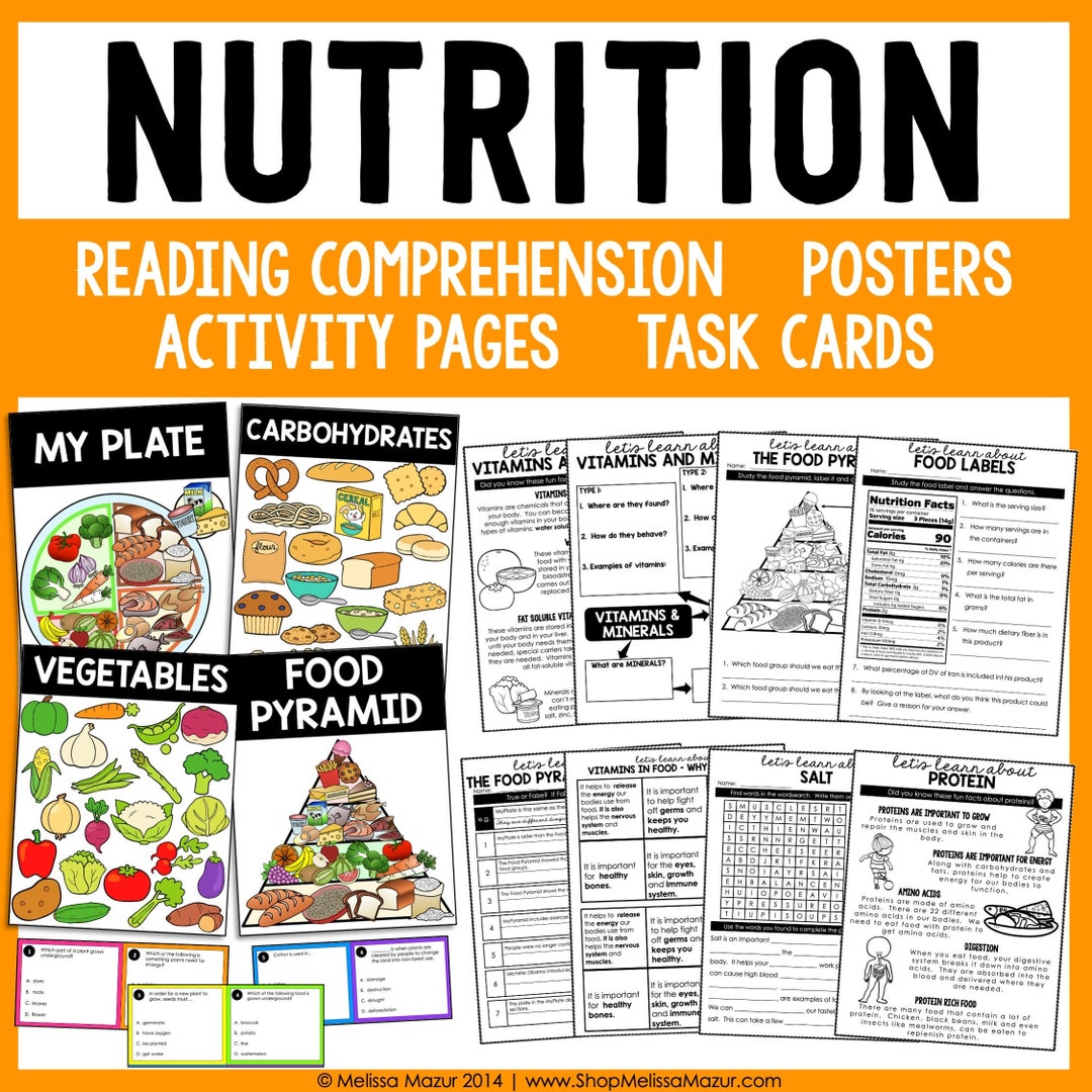 Nutrition and Food Science Unit | Science Reading Passages, Task Cards ...