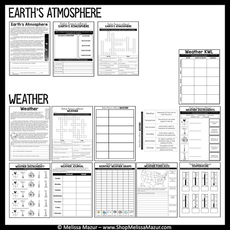 Weather Science Unit | Science Reading Passages, Task Cards, and ...