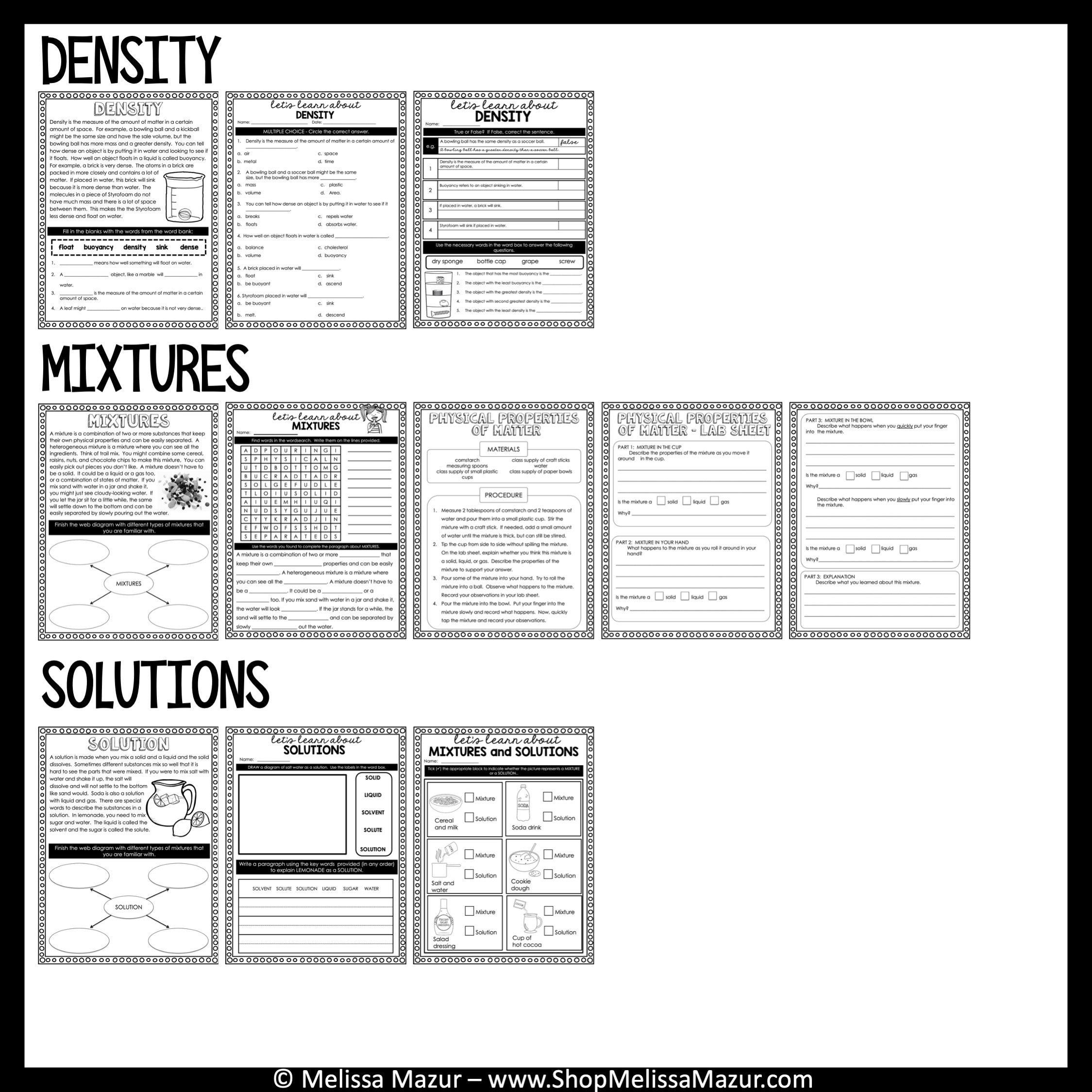 States of Matter Science Unit | Science Reading Passages, Task Cards ...