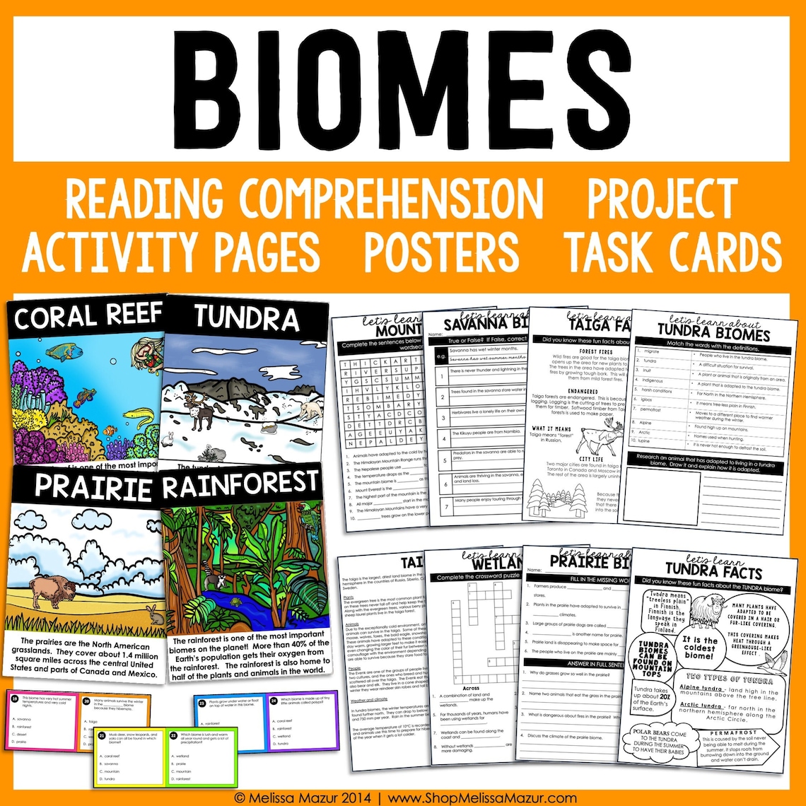 Biomes Science Unit | Science Reading Passages, Task Cards, and Posters ...