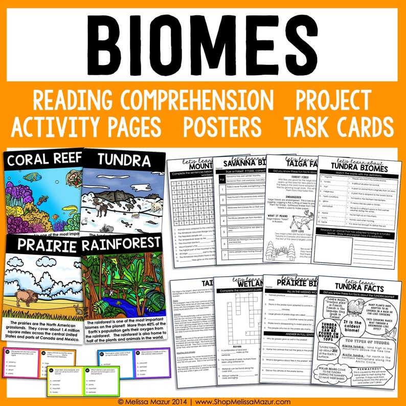 Biomes Science Unit | Science Reading Passages, Task Cards, and Posters ...