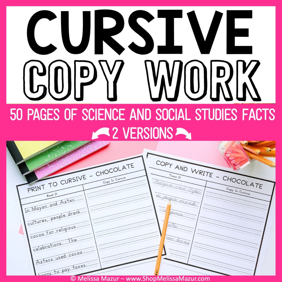 Cursive Copy Work | Handwriting Workbook | Learn to Write Cursive ...