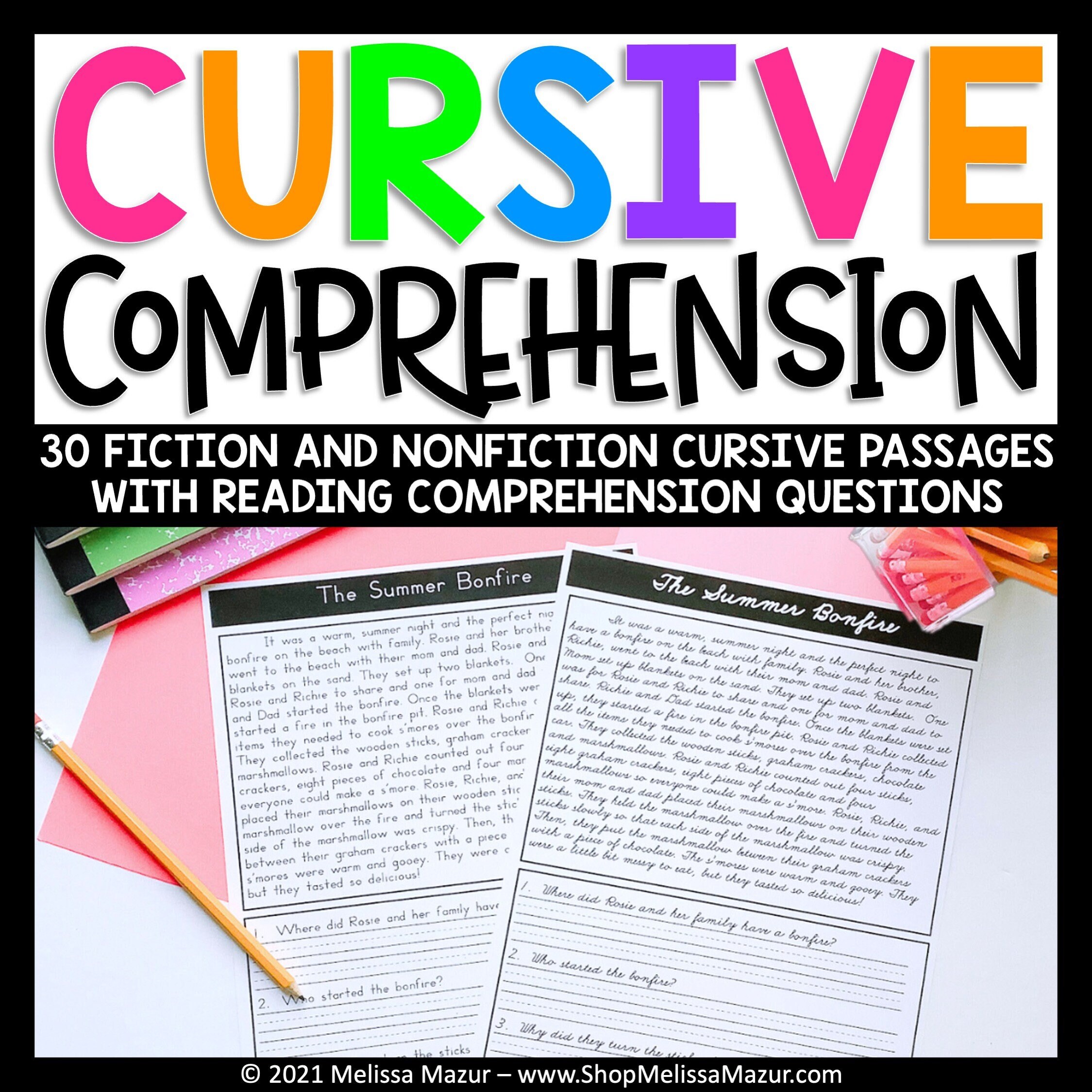 Cursive Reading Comprehension Passages: Handwriting Workbook - Etsy