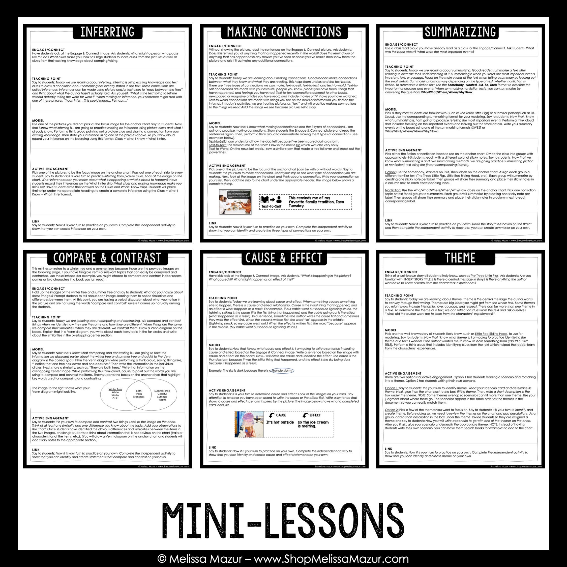 Reading Comprehension Anchor Charts: Interactive Mini-lessons (digital ...