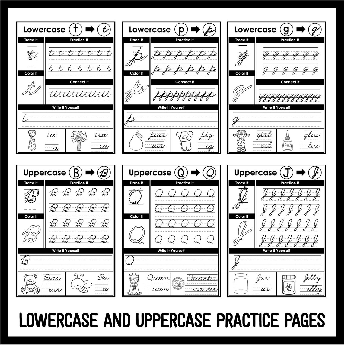 Cursive Handwriting Practice Pages | Handwriting Workbook | Learn to ...