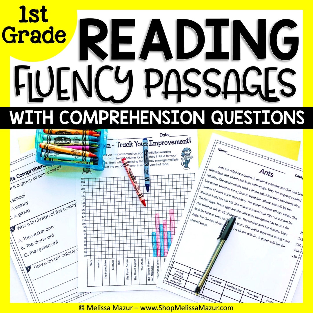1st Grade Reading Fluency Passages | Reading Comprehension Questions ...