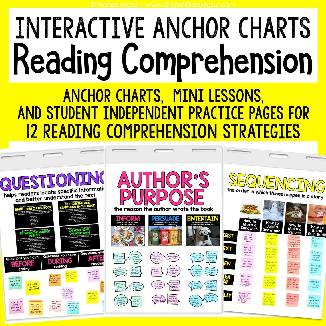 Reading Comprehension Anchor Charts Interactive Anchor - Etsy