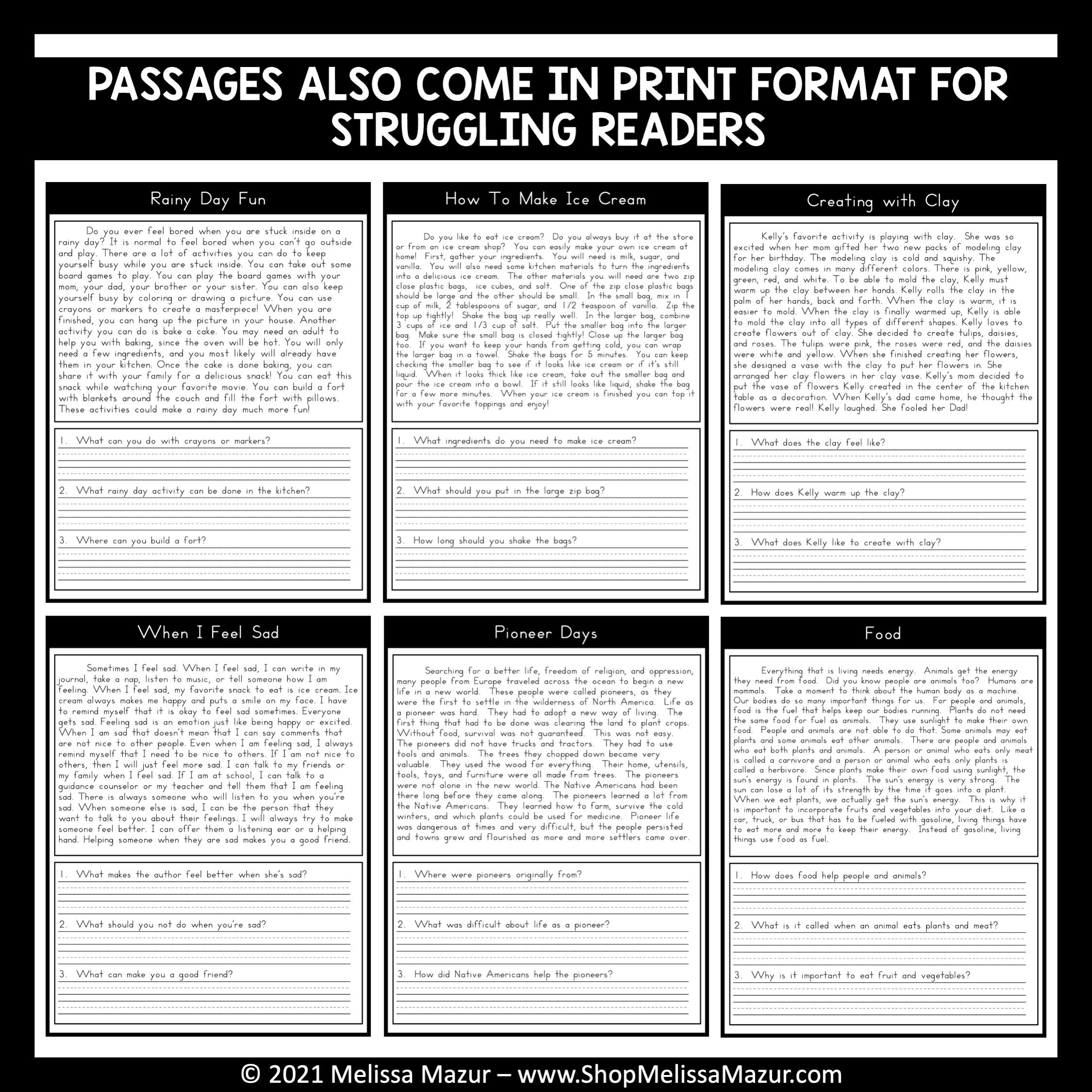 Cursive Reading Comprehension Passages | Handwriting Workbook | Learn ...