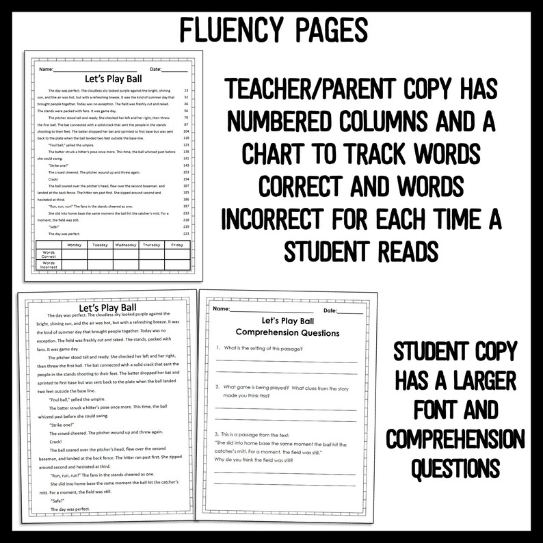 3rd Grade Reading Fluency Passages Reading Comprehension - Etsy