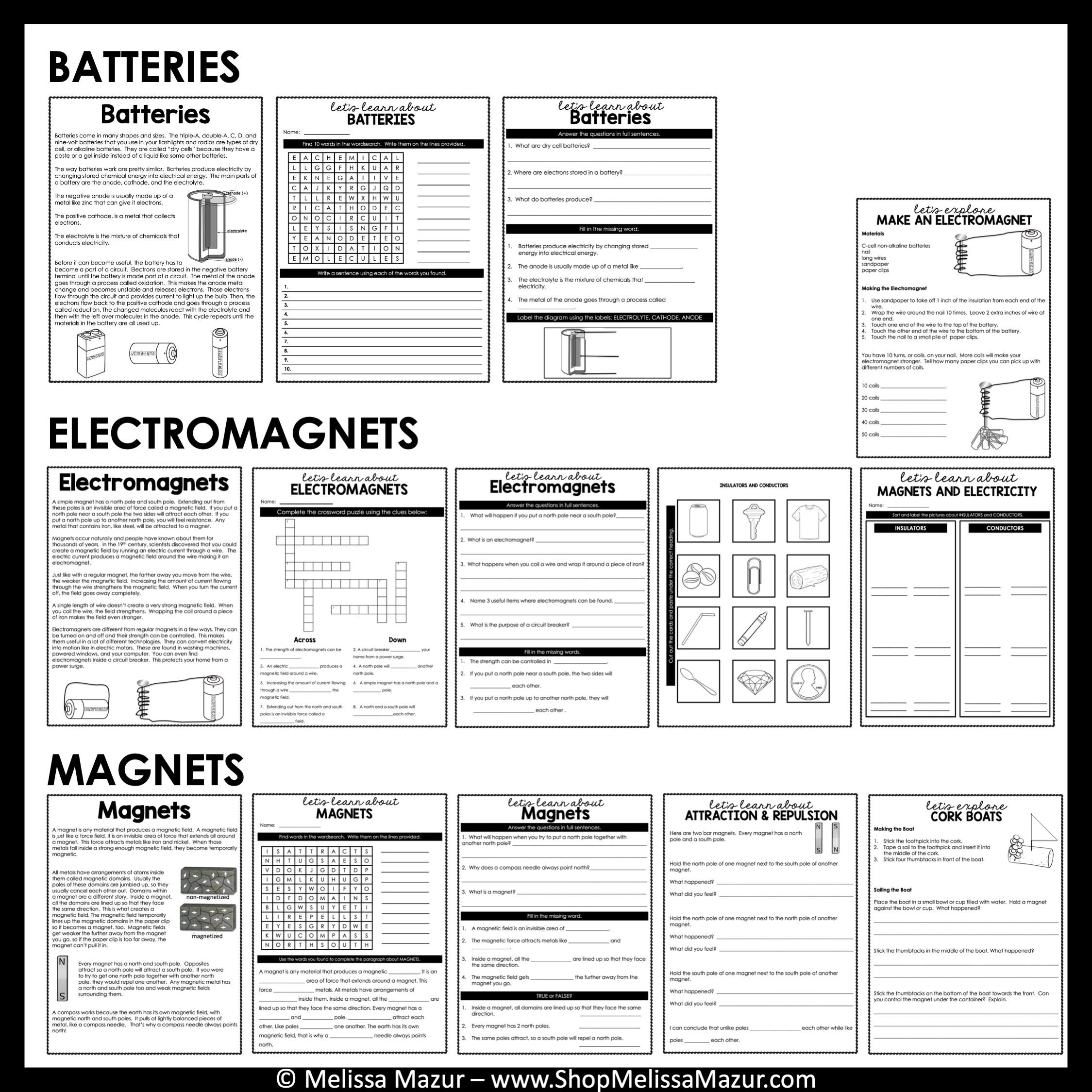Electricity and Magnetism Science Unit: Reading, Labs, Posters ...