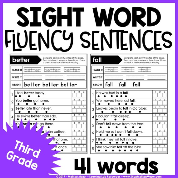 3rd Grade Sight Words Reading Beginning Phonics Sounds - Etsy