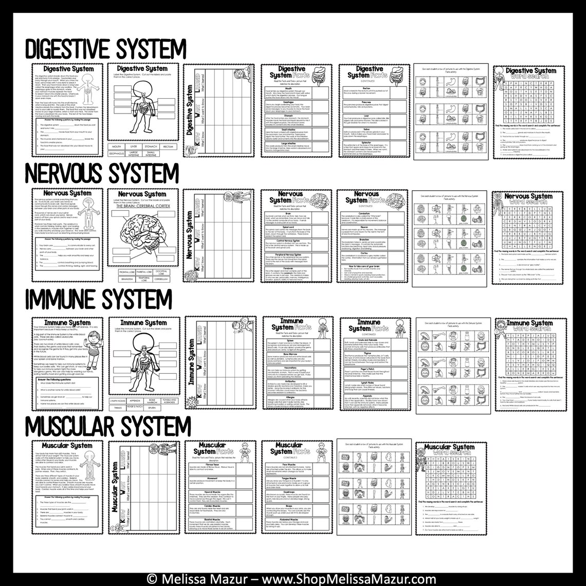 Human Body Systems Science Unit | Science Reading Passages, Task Cards ...
