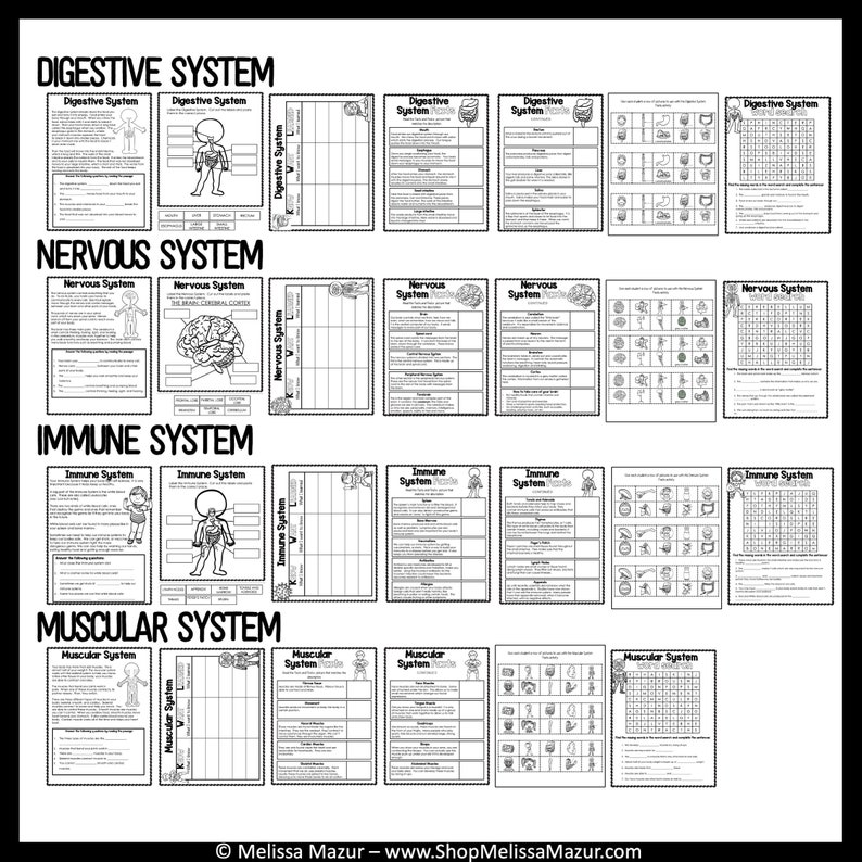 Human Body Systems Science Unit | Science Reading Passages, Task Cards ...
