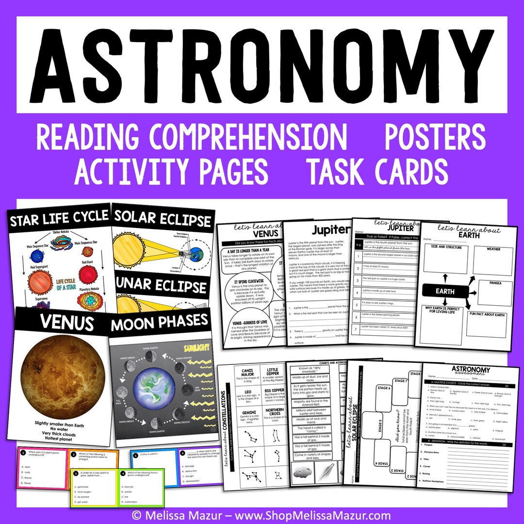 Astronomy Space Science Unit | Science Reading Passages, Task Cards ...