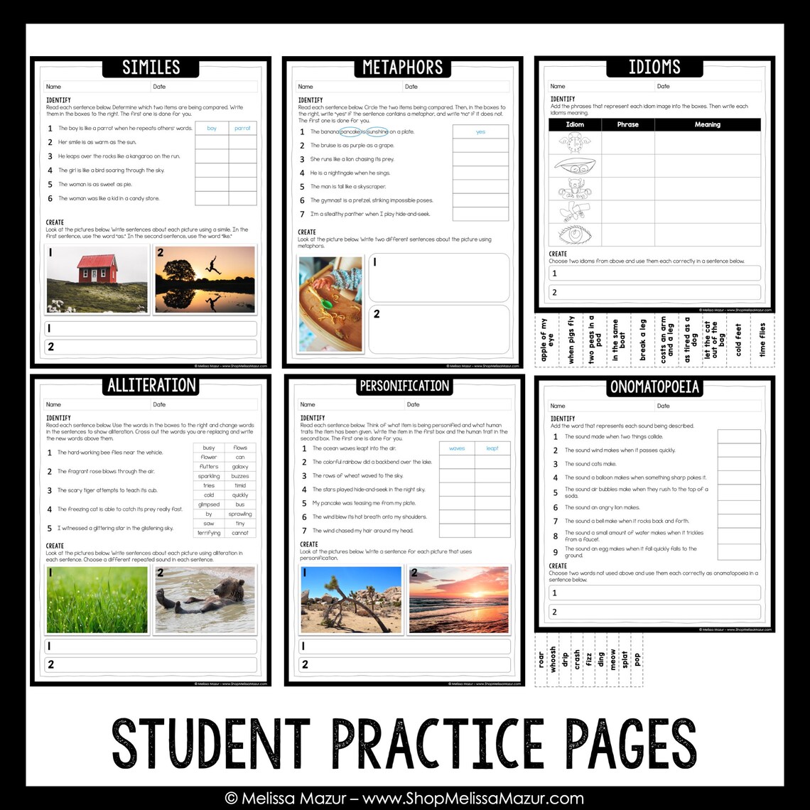 Figurative Language Anchor Charts - Interactive Anchor Charts [DIGITAL ...