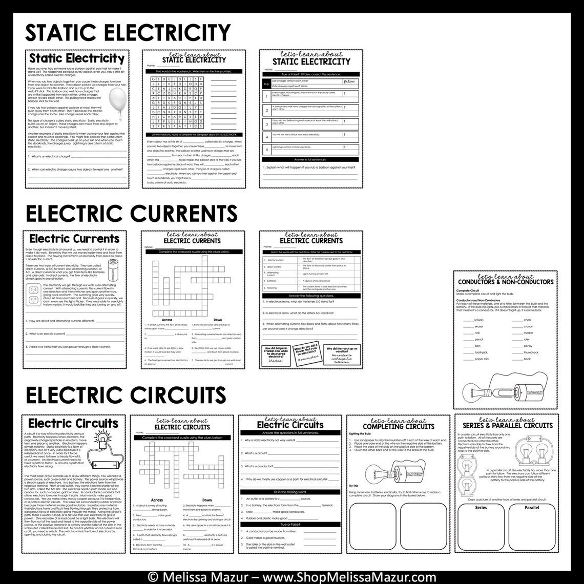 Electricity and Magnetism Science Unit | Science Reading Passages, Task ...