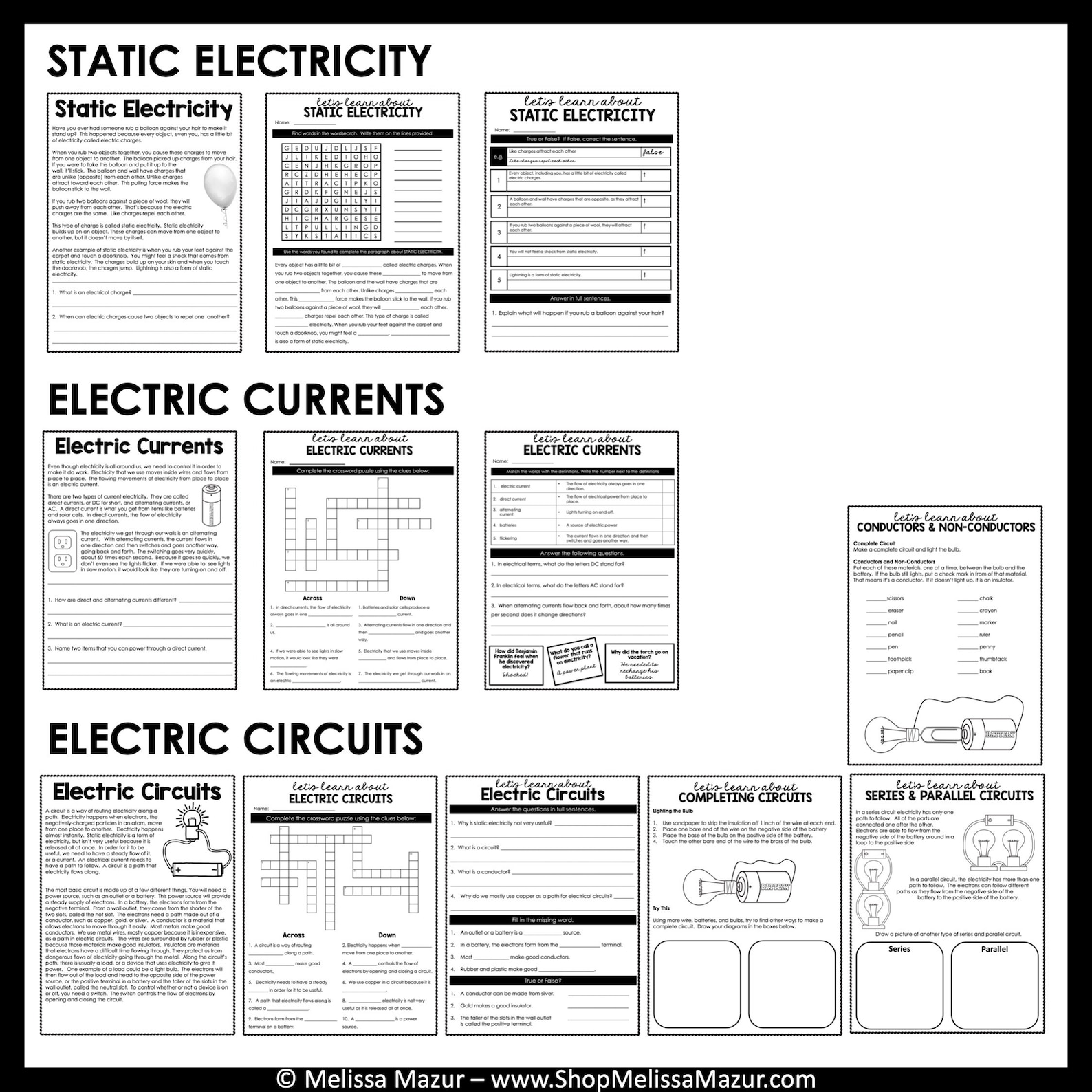 Electricity and Magnetism Science Unit: Reading, Labs, Posters ...