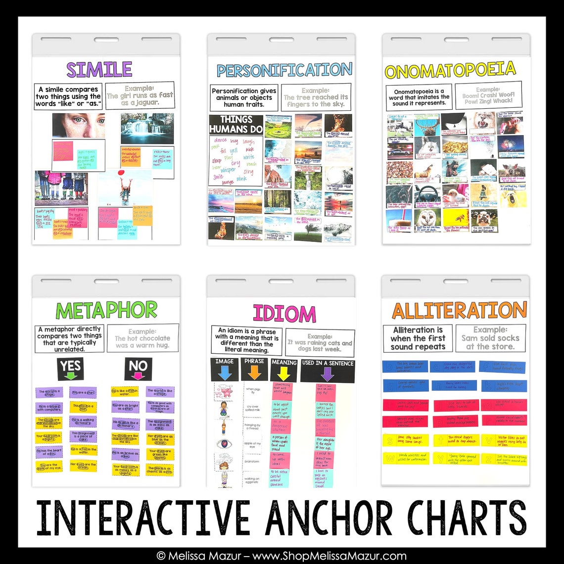 Figurative Language Anchor Charts - Interactive Anchor Charts [DIGITAL ...