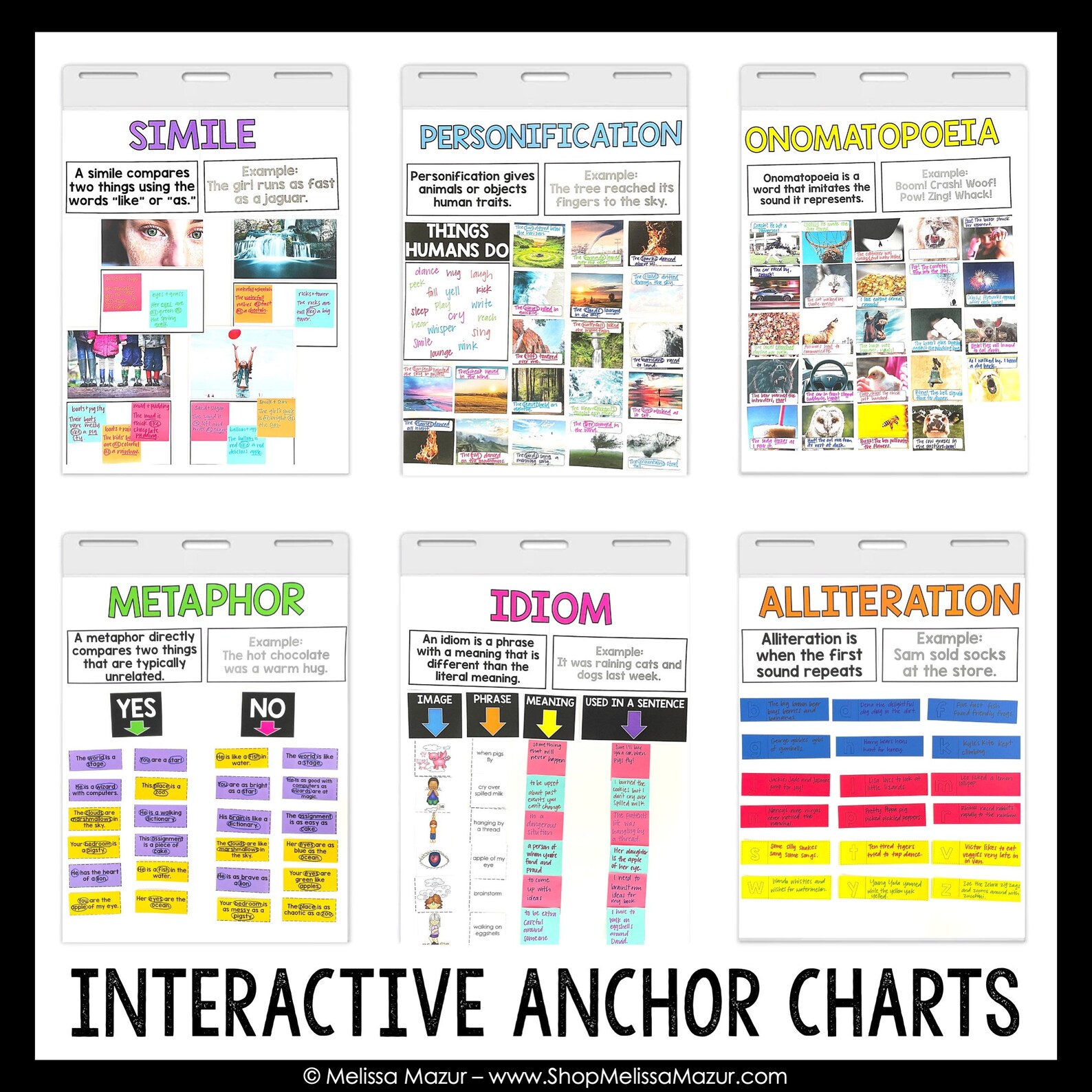 Figurative Language Anchor Charts - Interactive Anchor Charts [DIGITAL ...