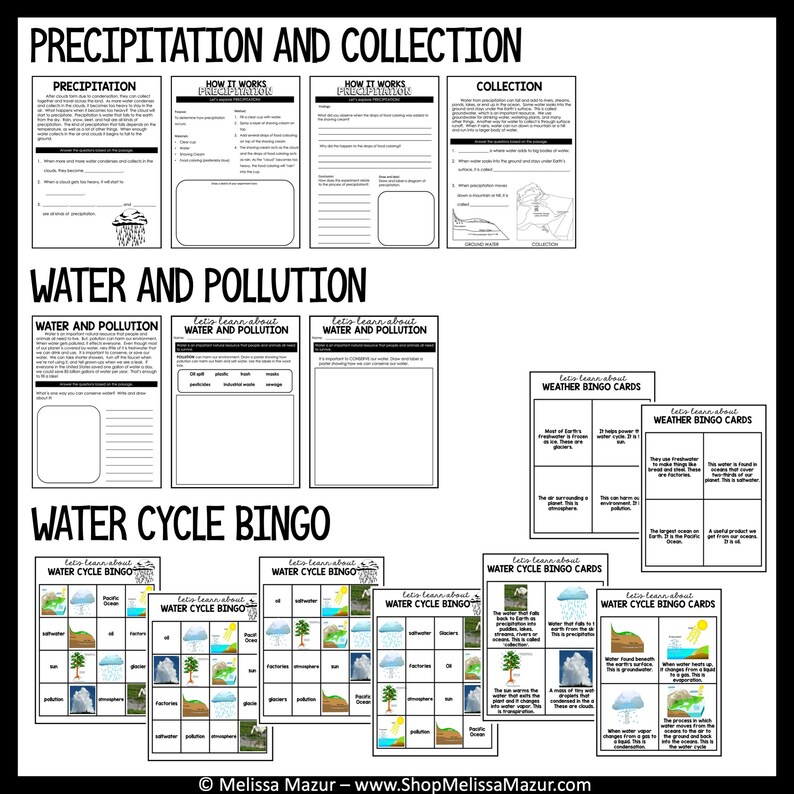 Water Cycle Science Unit | Science Reading Passages, Task Cards, and ...