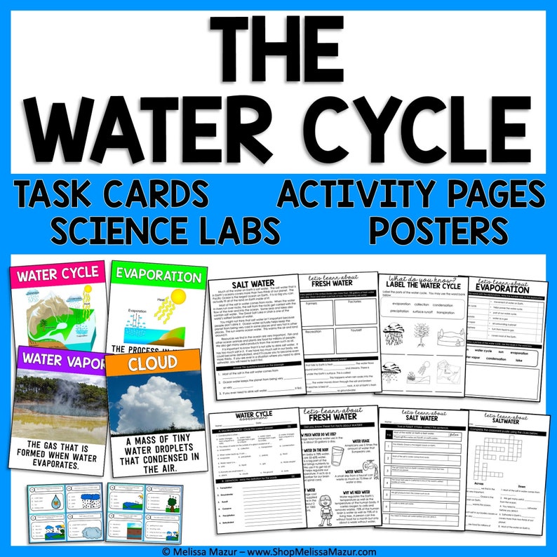 Water Cycle Science Unit | Science Reading Passages, Task Cards, and ...