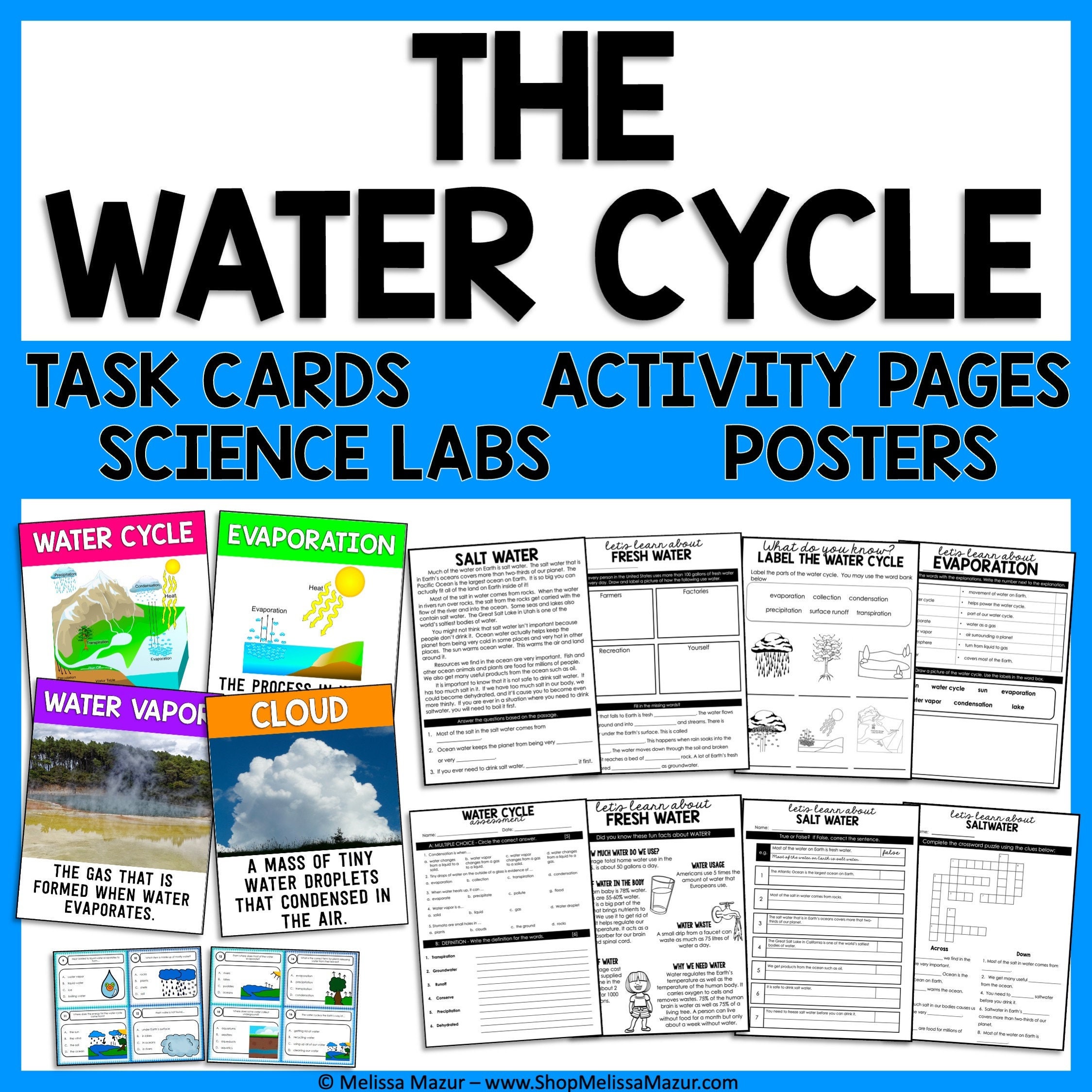 Water Cycle Science Unit | Science Reading Passages, Task Cards, and ...