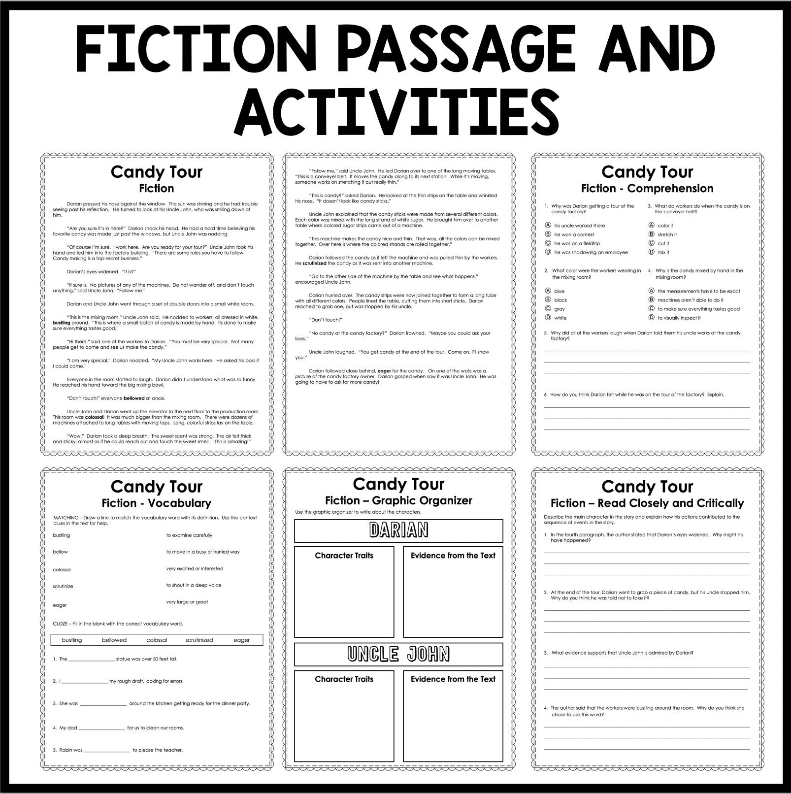 Candy Reading Comprehension | Paired Texts Passages | Homeschool ...
